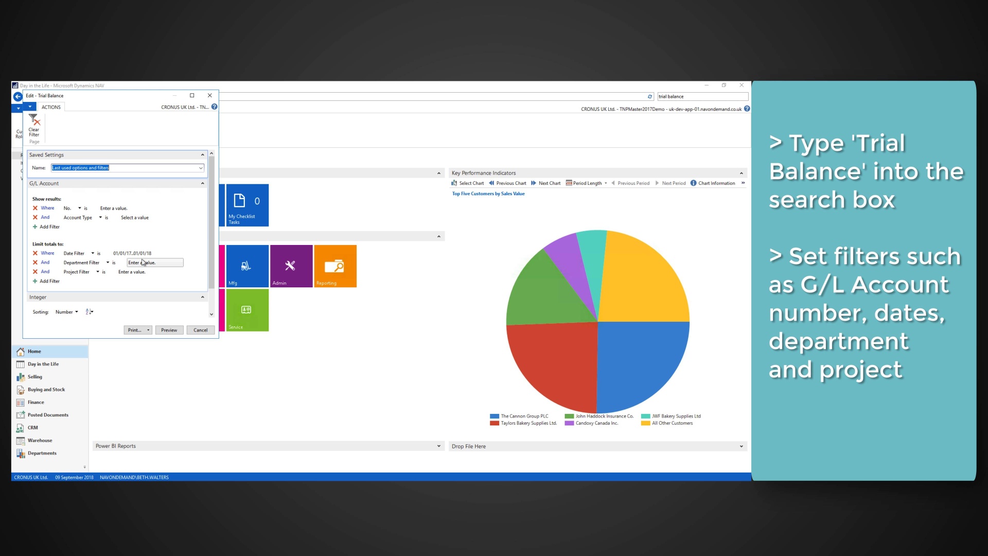 Dynamics NAV - Overview of the Trial Balance functionality
