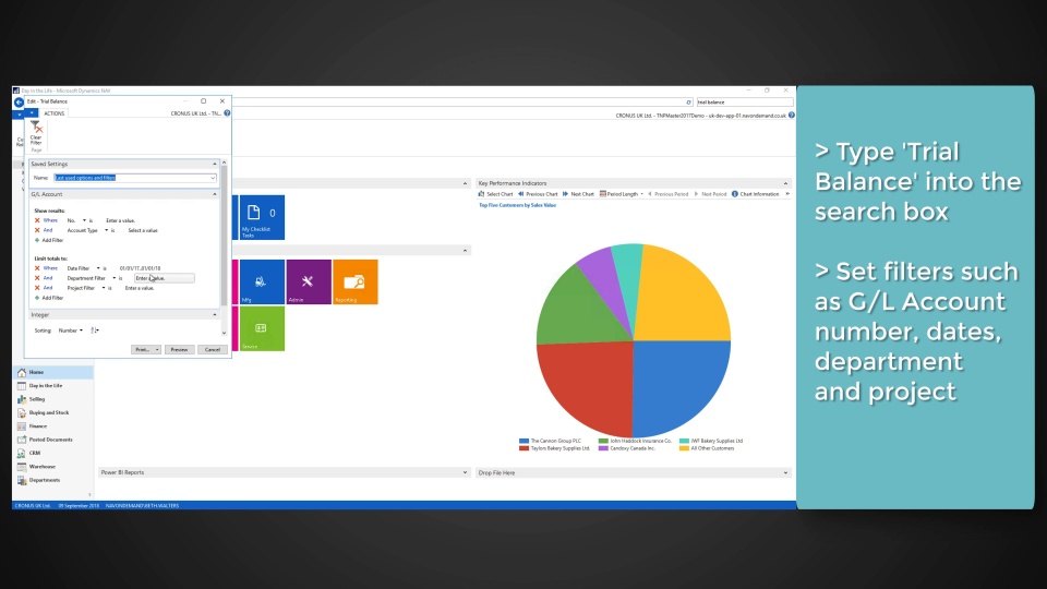Dynamics NAV - Overview of the Trial Balance functionality