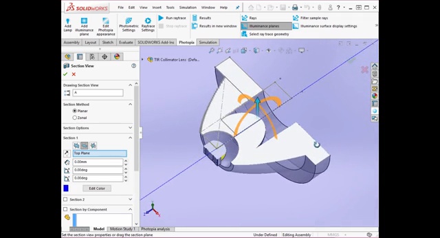 TIR Collimator Lens Design | Photopia Optical Design Software