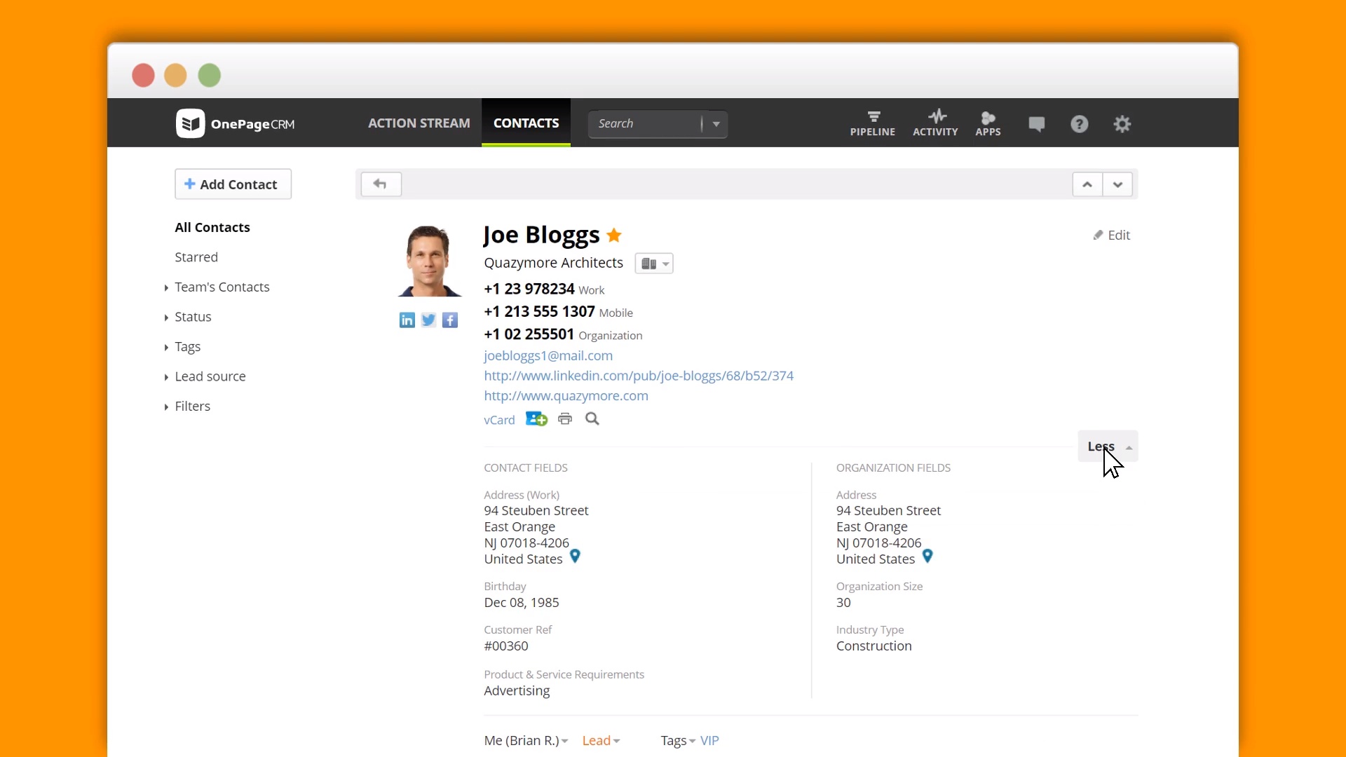 Simple Contact Database & Management Software | OnePageCRM