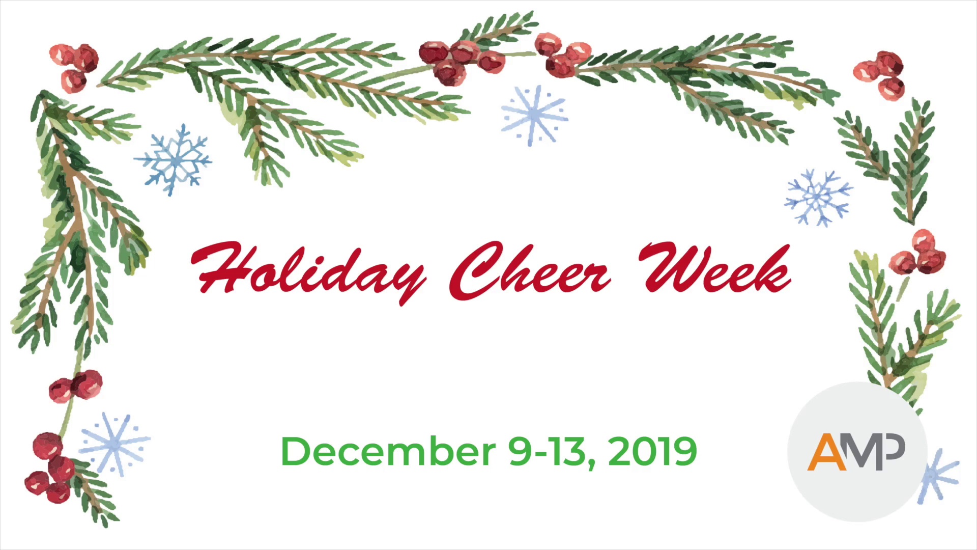 AMP Holiday Cheer Week 2019 | Home Pages Advertising